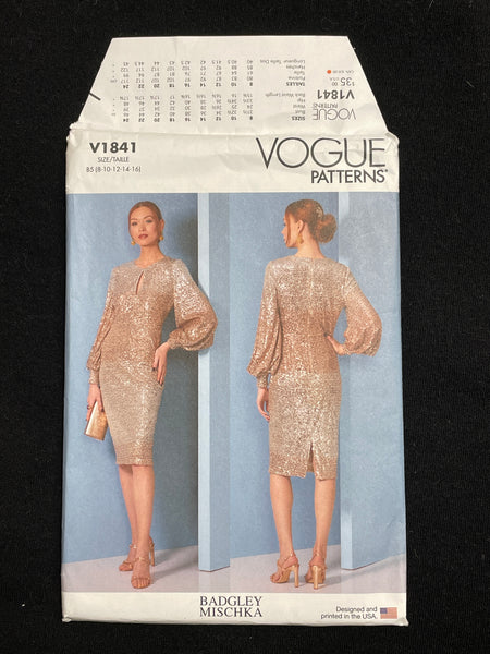 2021 Vogue 1841 Sewing Pattern - Dress FACTORY FOLDED – Lucky DeLuxe ...