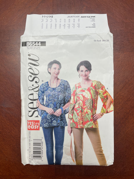 2018 See & Sew 6544 Sewing Pattern - Blouses FACTORY FOLDED – Lucky ...