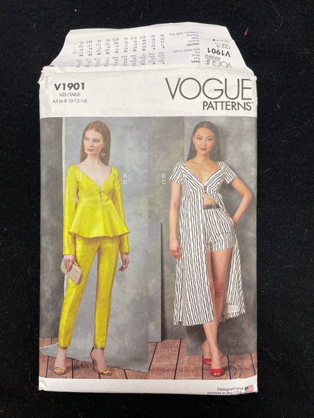 2022 Vogue 1901 Sewing Pattern - Tops, Shorts and Pants FACTORY FOLDED ...