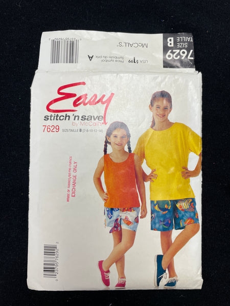 1995 Stitch 'N Save 7629 Sewing Pattern - Child's Knit T-Shirts, Tank ...