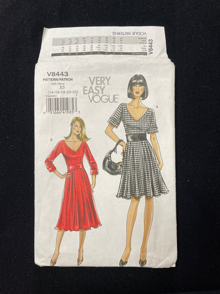 2007 Vogue 8443 Sewing Pattern - Women's Dresses FACTORY FOLDED – Lucky ...