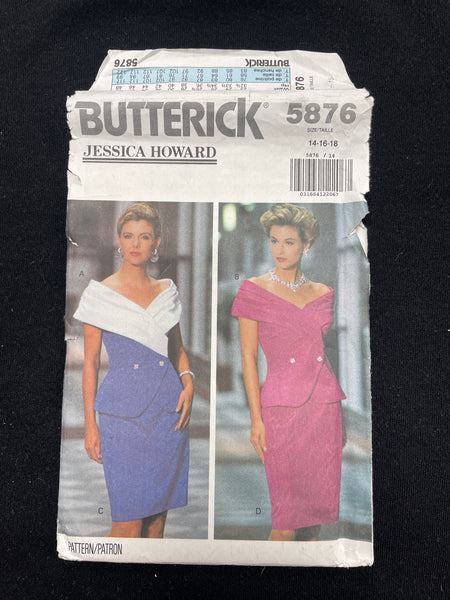 1991 Butterick 5876 Sewing Pattern - Women's Top and Skirt FACTORY FOL ...