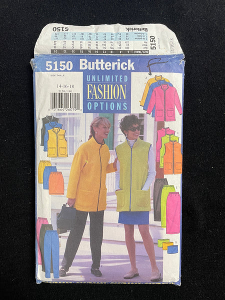 1997 Butterick 5150 Sewing Pattern - Women's Jacket, Vest, Skirts and ...