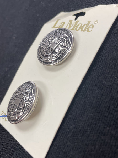 Buttons Metal Set of 2 Vintage - Silver with Coat of Arms – Lucky ...