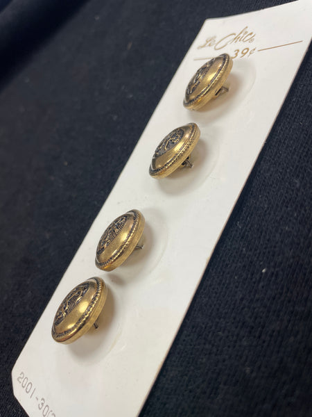 Buttons Metal Set of 4 Vintage - Brass with Anchors – Lucky DeLuxe Fabrics