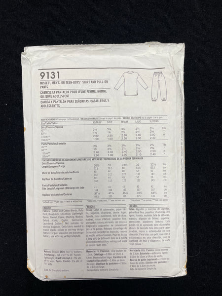 1994 Simplicity 9131 Sewing Pattern - Adult Top and Pants – Lucky ...