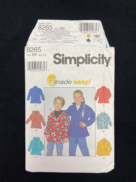 1998 Simplicity 8265 Sewing Pattern - Child's Pullover Jacket – Lucky ...