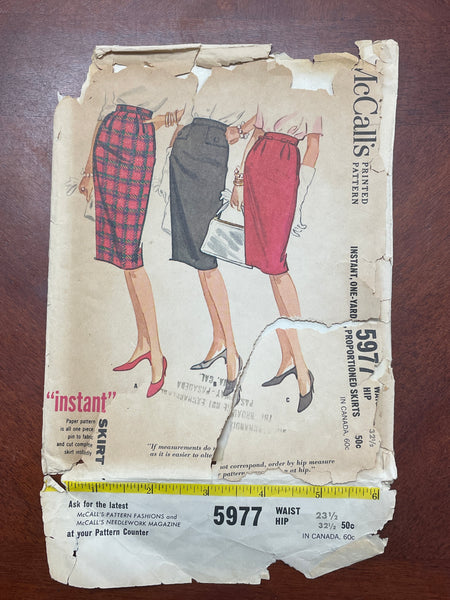 SALE 1961 McCall's 5977 Sewing Pattern - Skirts FACTORY FOLDED – Lucky ...