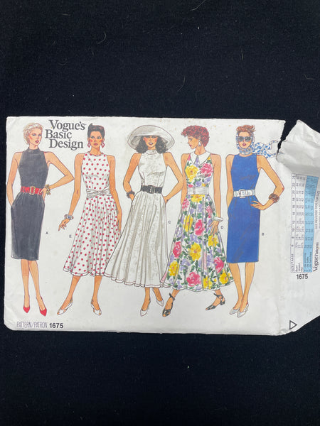 1986 Vogue 1675 Sewing Pattern - Adult Dresses FACTORY FOLDED – Lucky ...