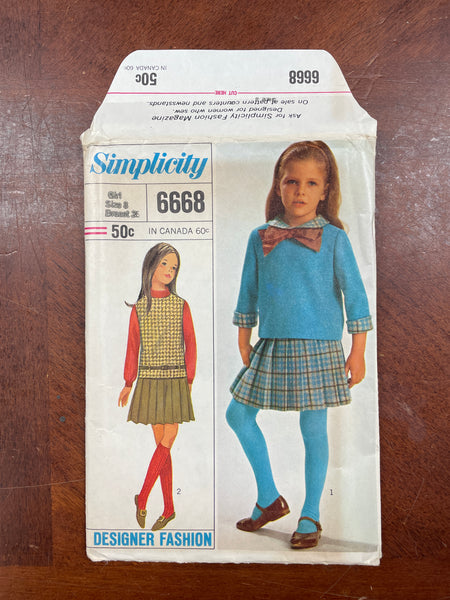 1966 Simplicity 6668 Pattern - Blouse and Skirt FACTORY FOLDED – Lucky ...