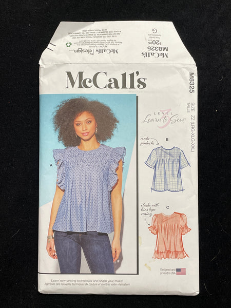 2022 McCall's 8325 Pattern - Tops FACTORY FOLDED – Lucky DeLuxe Fabrics