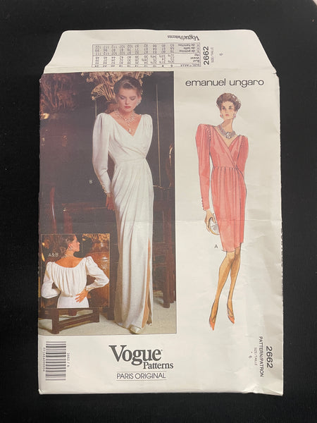 1991 Vogue 2662 Sewing Pattern - Dress FACTORY FOLDED – Lucky DeLuxe ...