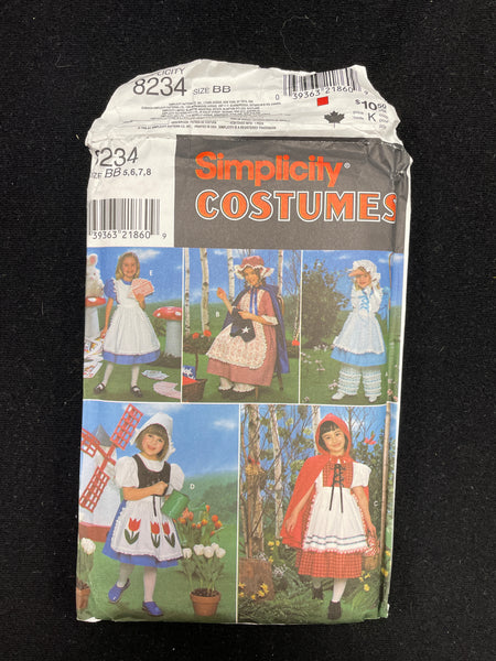 1998 Simplicity 8234 Sewing Pattern - Girl's Costumes FACTORY FOLDED ...