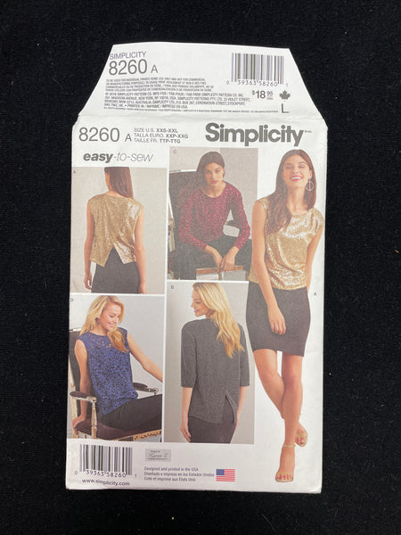 2016 Simplicity 8260 Sewing Pattern - Blouses FACTORY FOLDED – Lucky ...