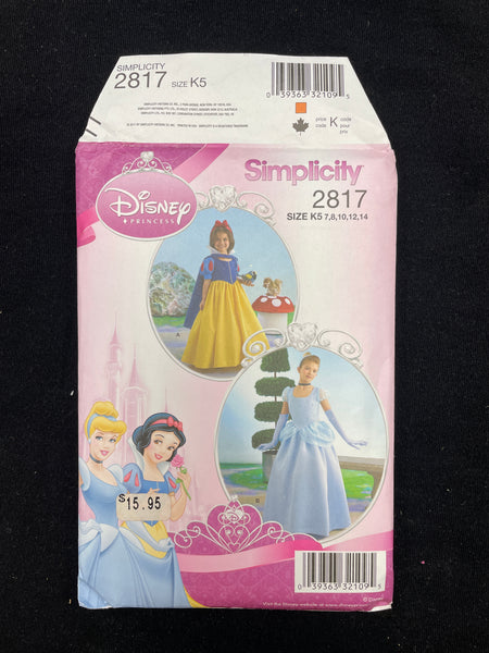 Simplicity 2817 Sewing Pattern - Disney's Snow White and Cinderella Co ...
