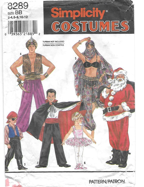 1990 Simplicity 8289 Pattern - Child's Costumes – Lucky DeLuxe Fabrics